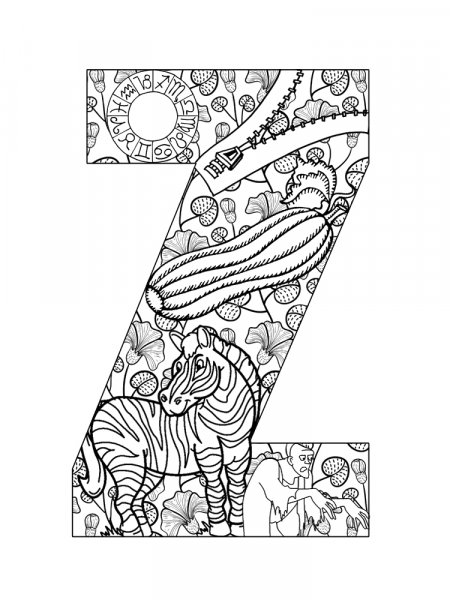 Letter Z coloring pages