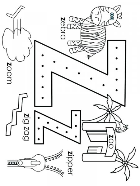 Letter Z coloring pages