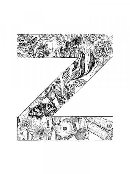 Letter Z coloring pages