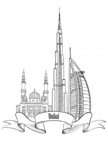 Dubai coloring pages