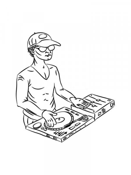 DJ coloring pages