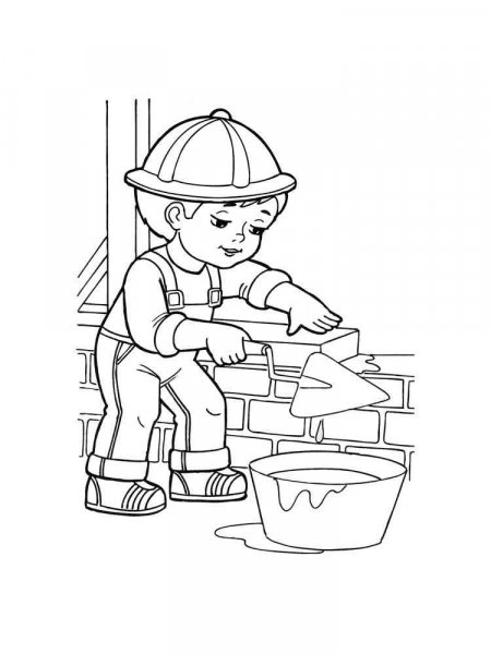 Builder coloring pages