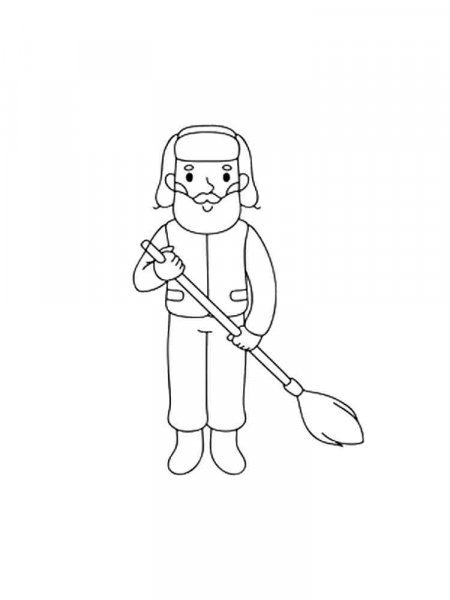 Janitor coloring pages