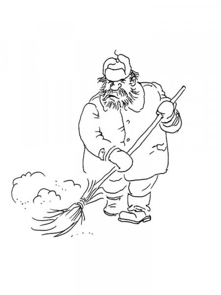 Janitor coloring pages