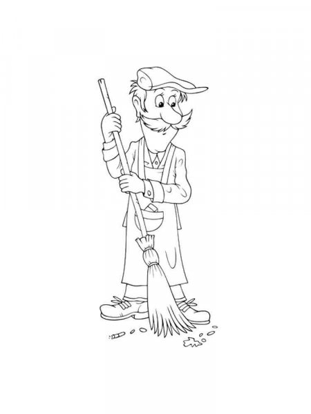 Janitor coloring pages