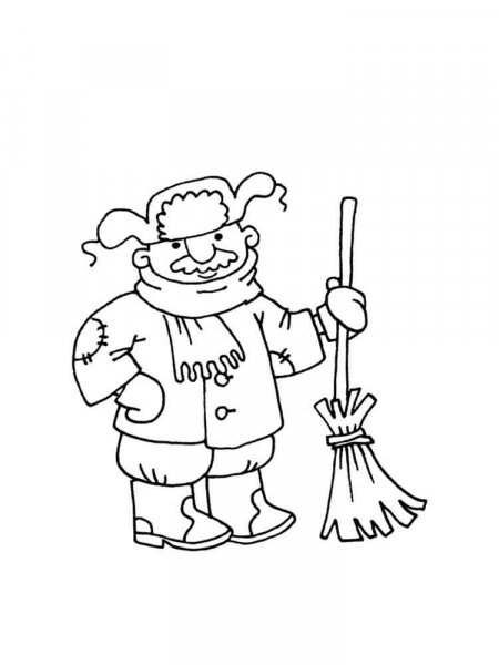Janitor coloring pages