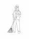 Janitor coloring pages