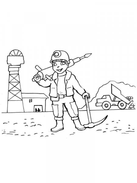 Miner coloring pages
