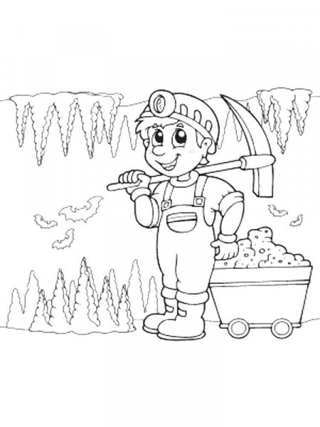 Miner coloring pages