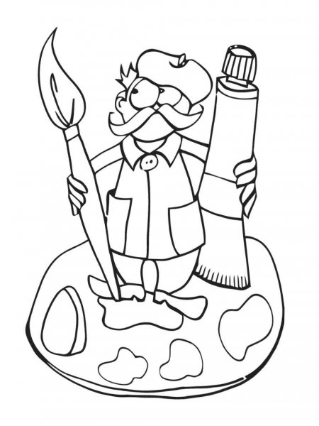 Painter coloring pages