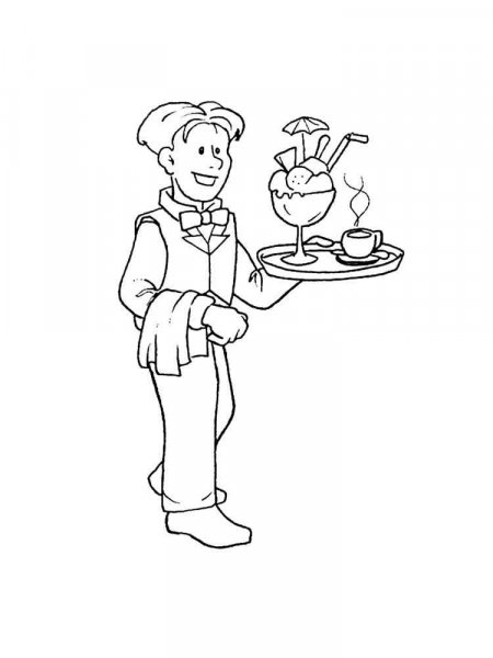 Waiter coloring pages