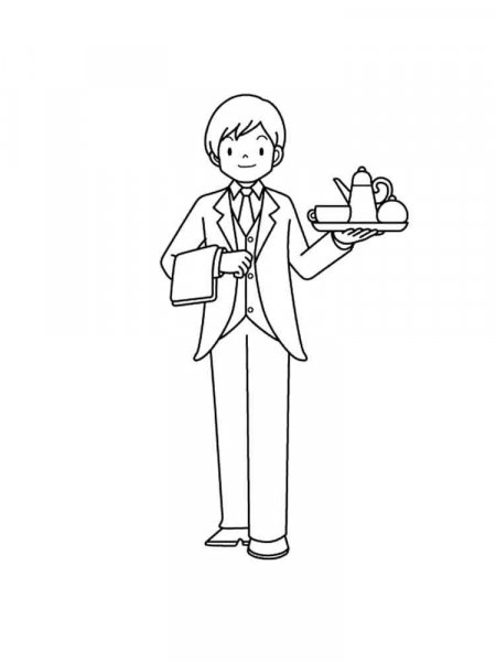 Waiter coloring pages