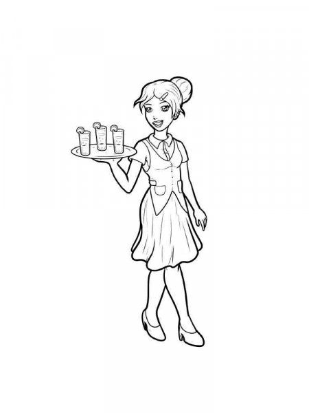 Waiter coloring pages