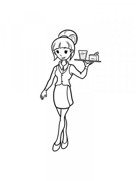 Waiter coloring pages