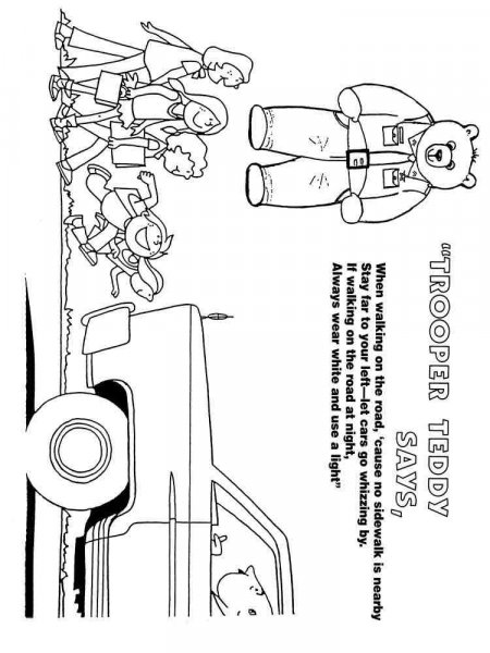 Road & street Safety coloring pages