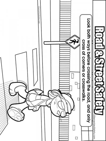 Road & street Safety coloring pages