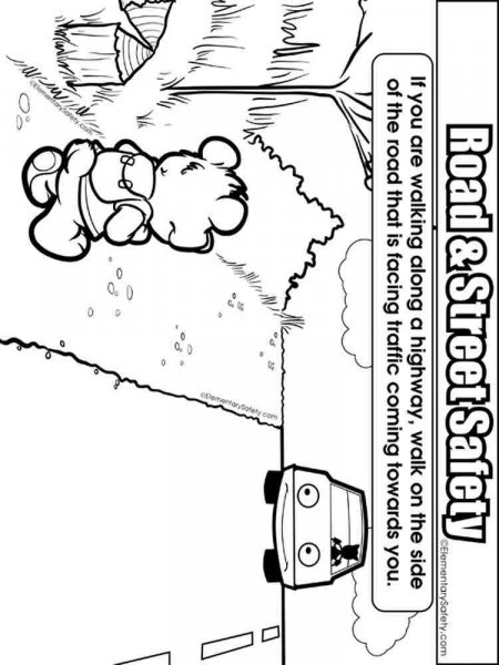 Road & street Safety coloring pages