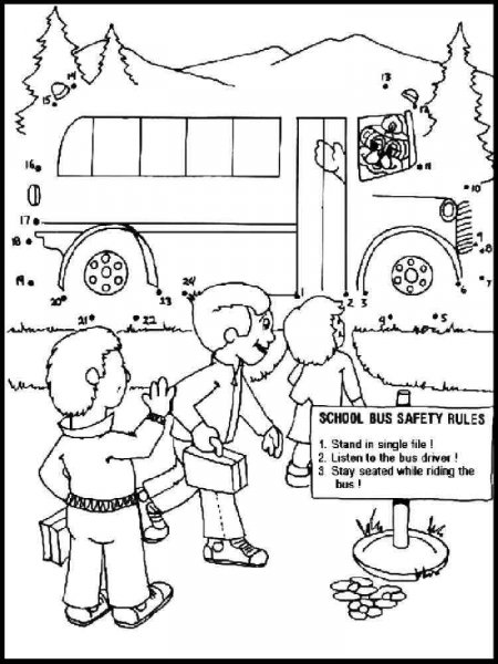 School Bus Safety coloring pages