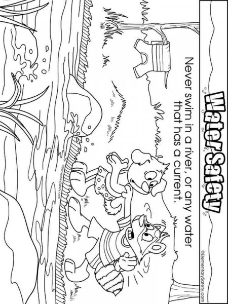 Swimming Safety coloring pages