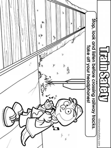 Train Safety coloring pages