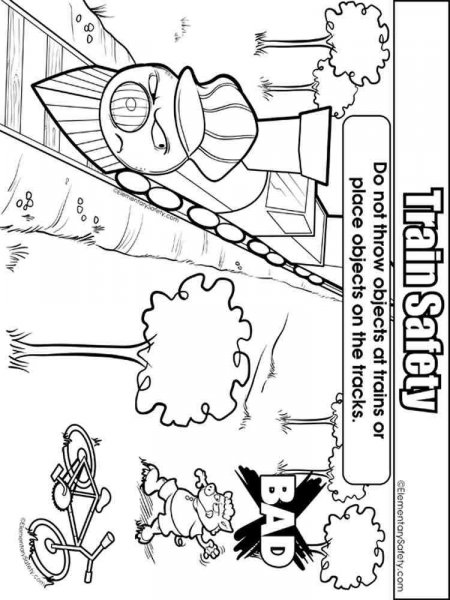 Train Safety coloring pages