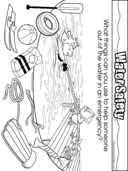 Water Safety coloring pages