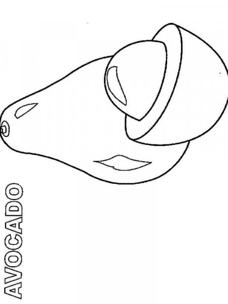 Avocado coloring pages