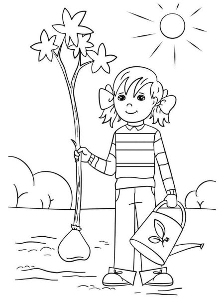 Arbor Day coloring page - Free printable