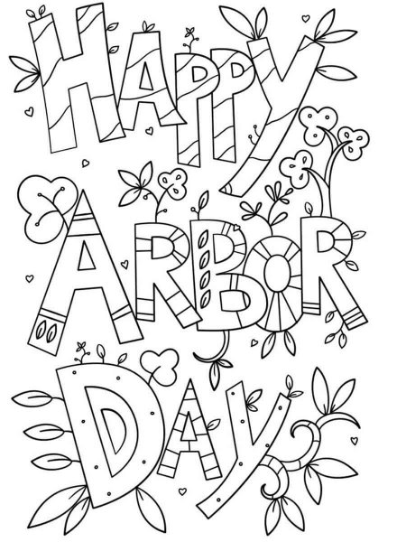 Arbor Day coloring page - Free printable