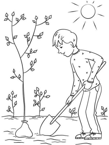 Arbor Day coloring page - Free printable