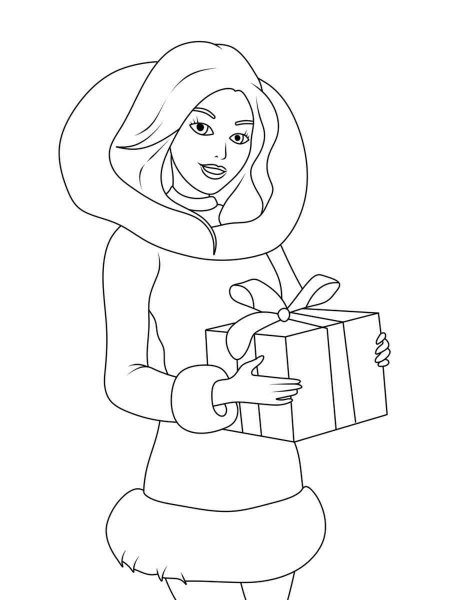 Barbie Christmas coloring page - Free printable