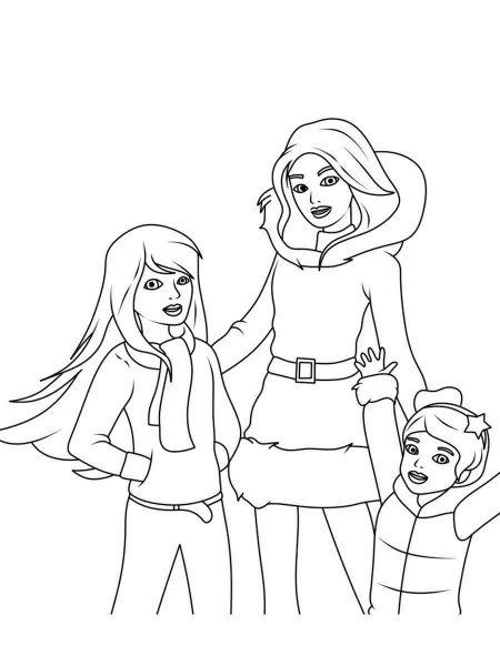 Barbie Christmas coloring page - Free printable