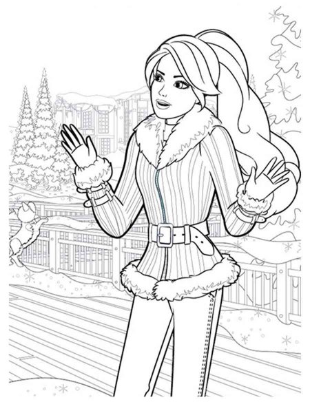 Barbie Christmas coloring page - Free printable