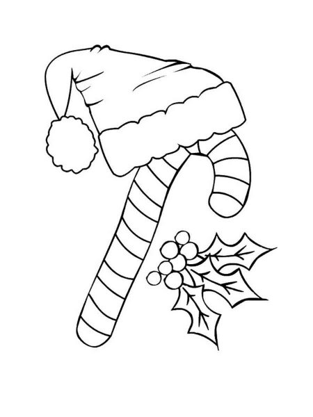 Candy Cane coloring page - Free printable