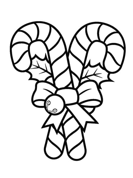 Candy Cane coloring page - Free printable