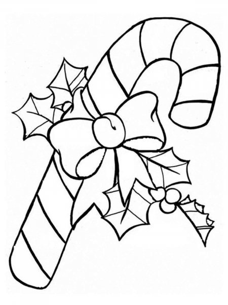 Candy Cane coloring page - Free printable