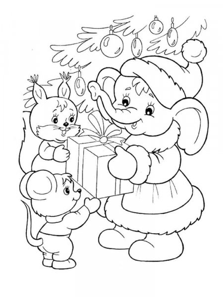 Christmas Animals coloring pages