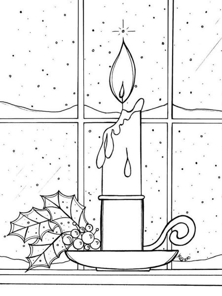 Christmas Candles coloring page - Free printable