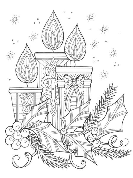 Christmas Candles coloring page - Free printable