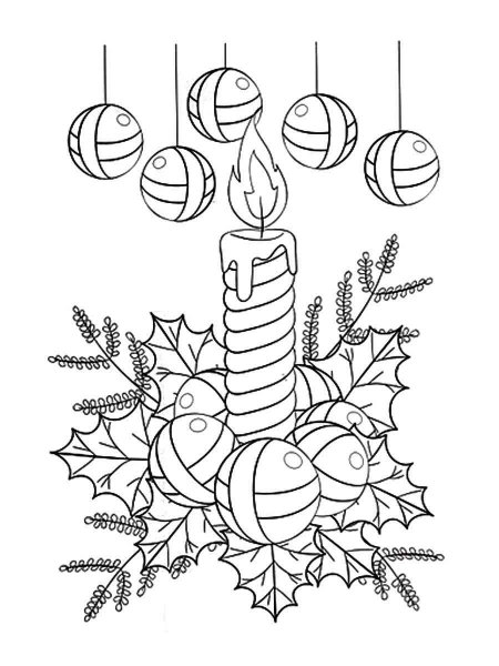 Christmas Candles coloring page - Free printable