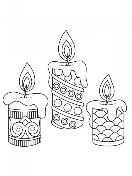 Christmas Candles coloring page - Free printable