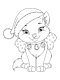 Christmas Cat coloring page - Free printable