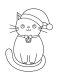 Christmas Cat coloring page - Free printable