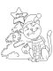 Christmas Cat coloring page - Free printable