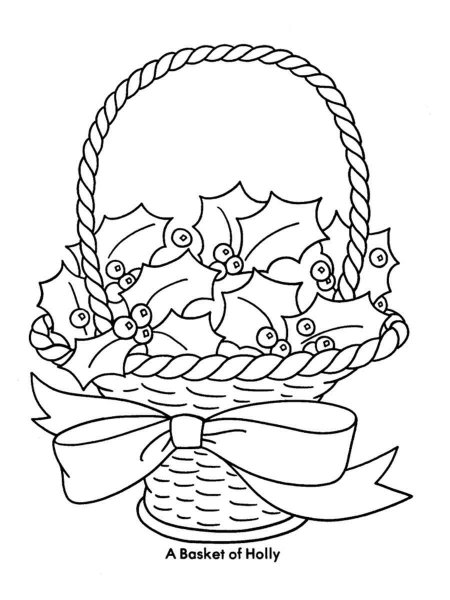 Christmas Holly coloring page - Free printable