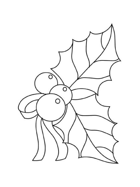 Christmas Holly coloring page - Free printable