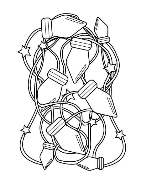 Christmas Lights coloring page - Free printable