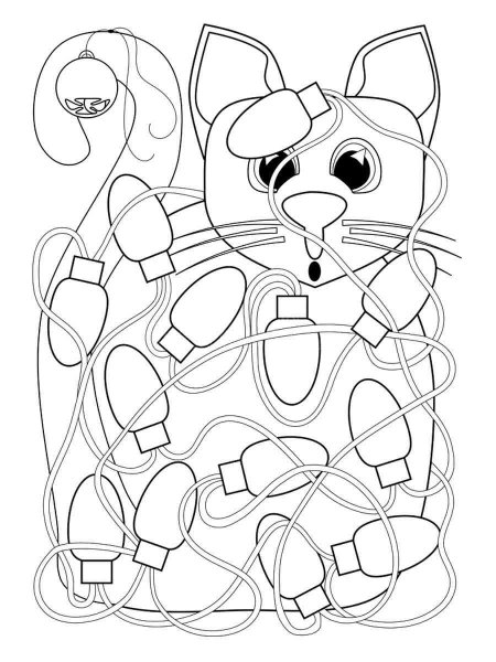 Christmas Lights coloring page - Free printable