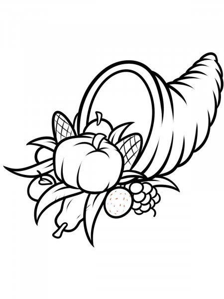 Cornucopia coloring page - Free printable