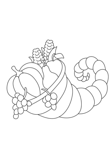 Cornucopia coloring page - Free printable